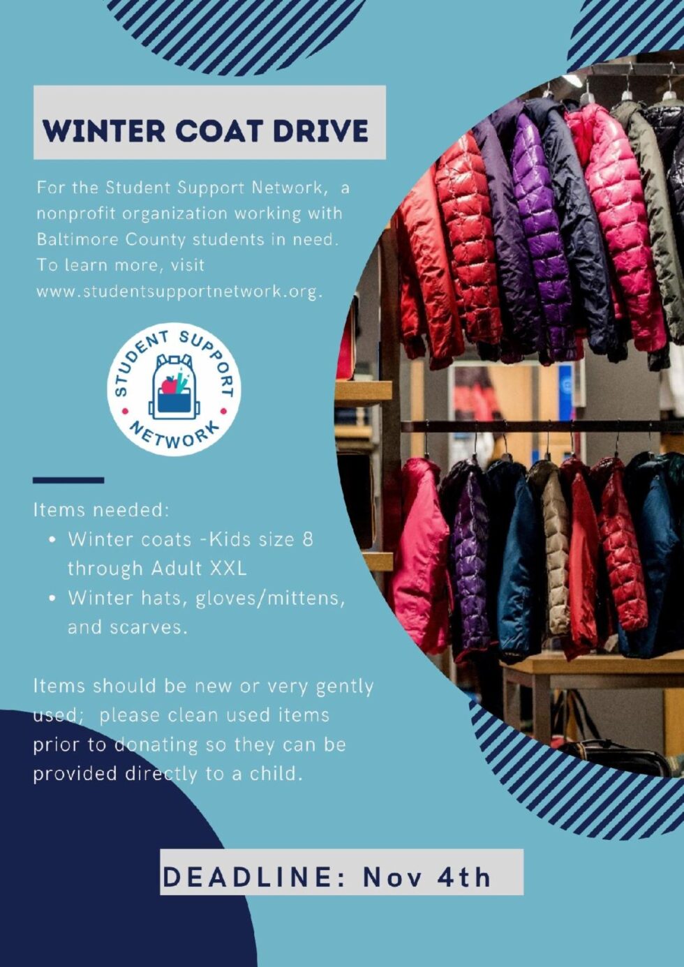 Winter Coat Drive | The Baltimore County Student Support Network